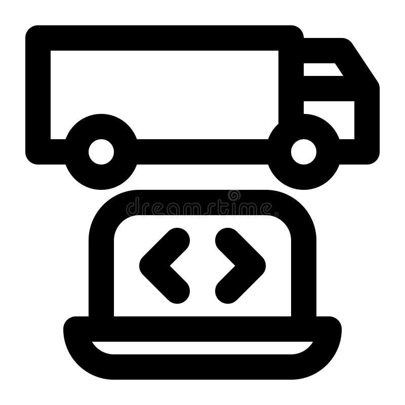 Delivery System, Transportation System, Shipping Outline Icon Stock ...