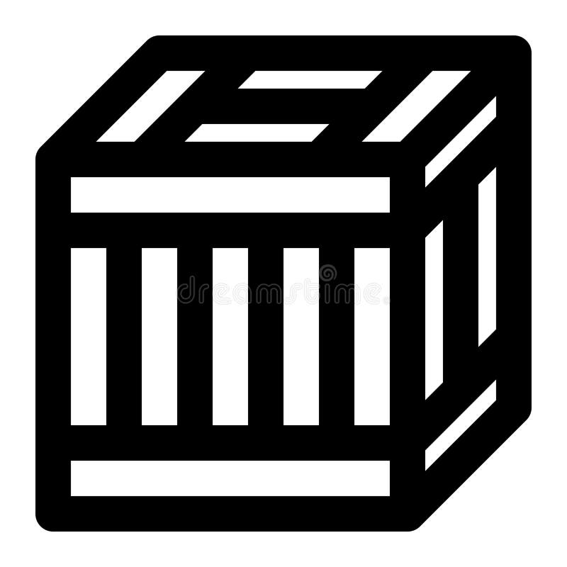 Wooden Box, Crate, Packing Outline Icon Stock Vector - Illustration of ...