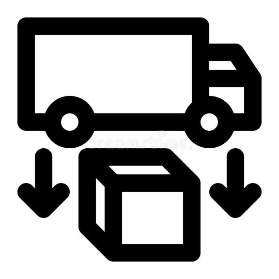 Unloading, Unloading Goods, Unloading Process Outline Icon Stock Vector ...