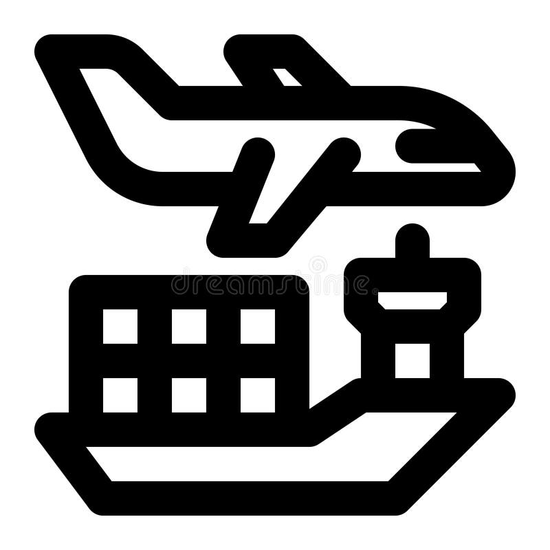 Freight Forwarding, Freight Forwarder, Airplane Outline Icon Stock ...
