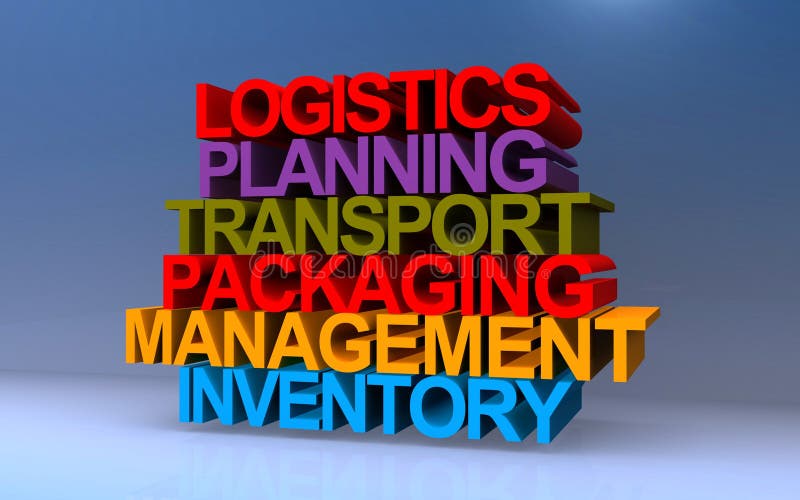 Logistics Planning Transport Packaging Management Inventory on Blue ...