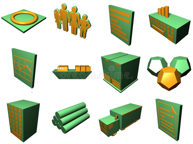 Logistics Process Icons for Supply Chain Diagram Stock Illustration ...