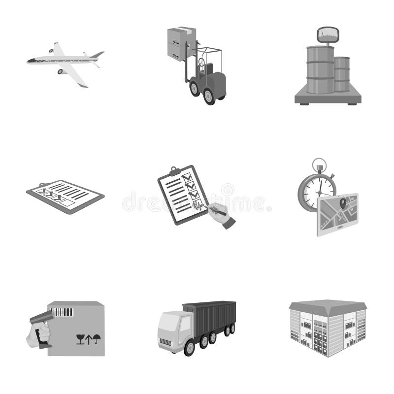 Logistics related icon set stock vector. Illustration of delivery ...
