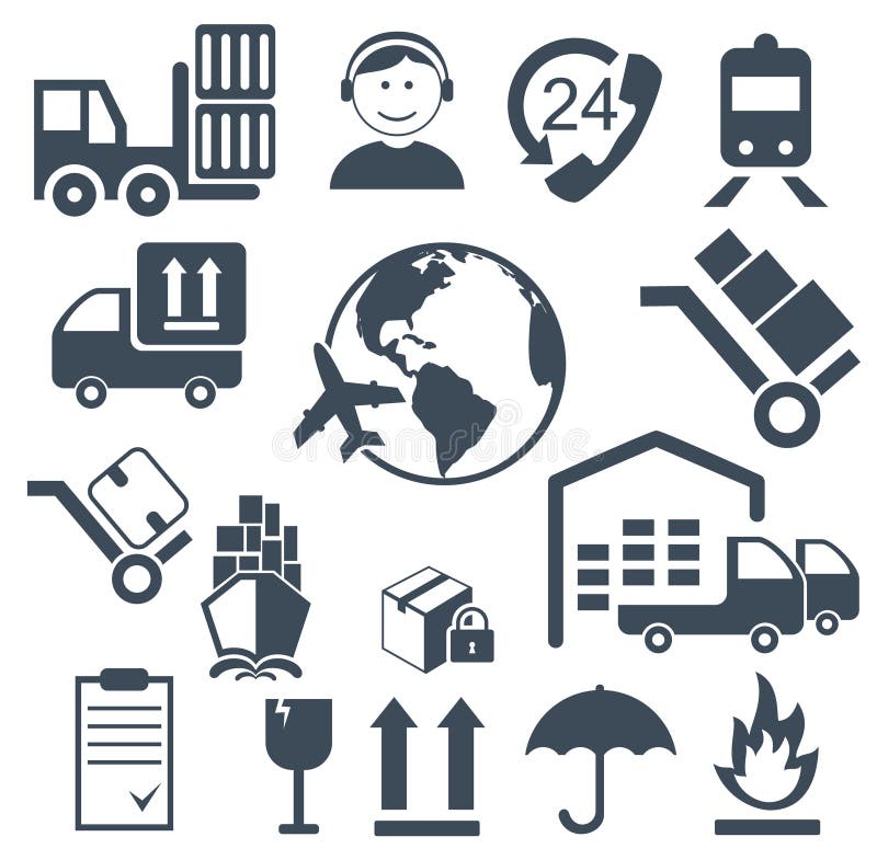 Logistics Related Icons stock illustration. Illustration of ...