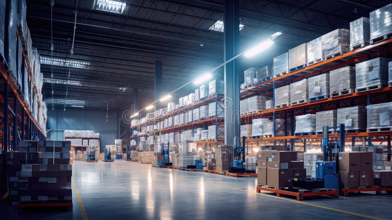 Logistics Retail Warehouse Background Stock Illustration - Illustration ...