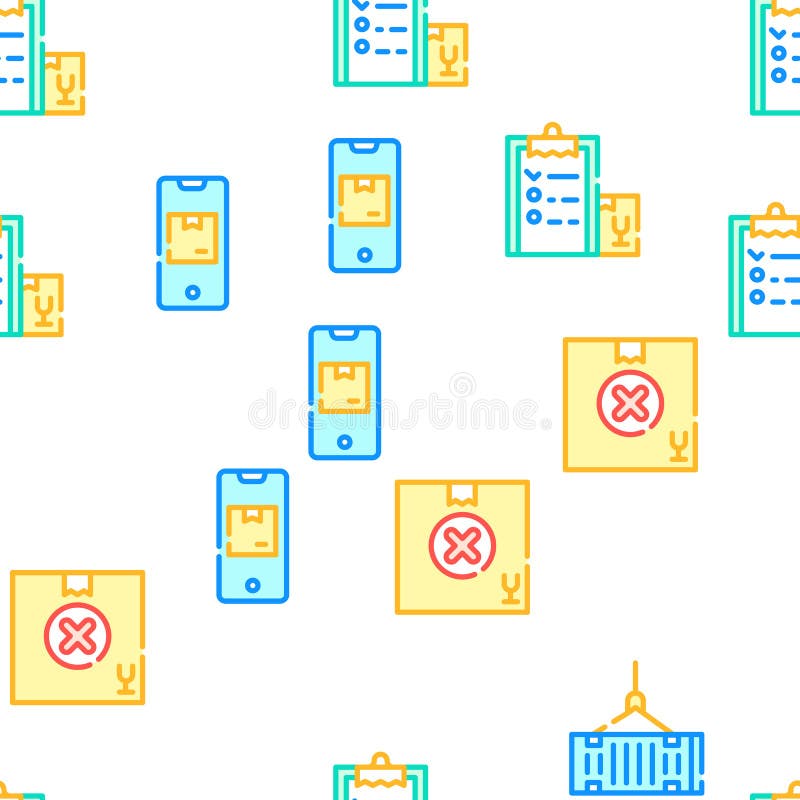 Logistics Service Vector Seamless Pattern Stock Vector - Illustration ...