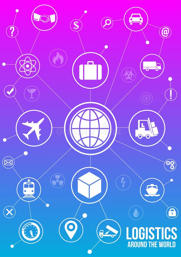 Logistics Services Around the World Design Concept Stock Illustration ...