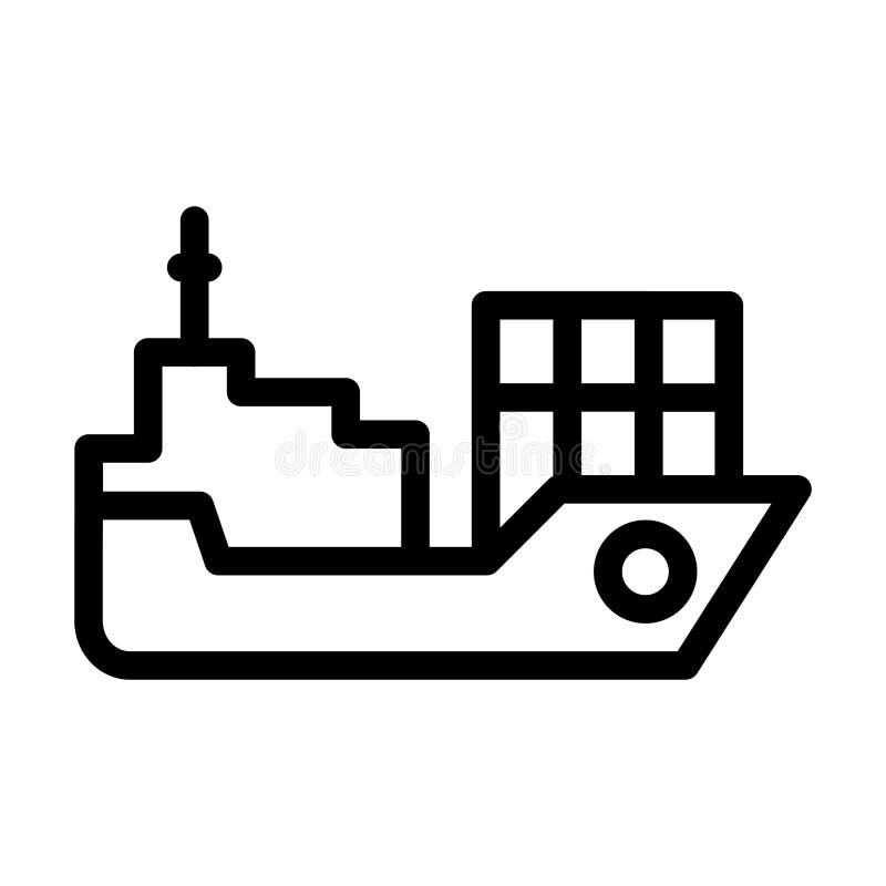 Logistics Ship Vector Thick Line Icon for Personal and Commercial Use ...