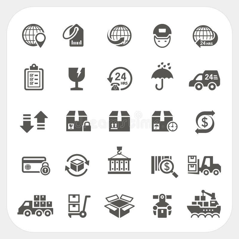 Logistics and Shipping Icons Set Stock Vector - Illustration of ...