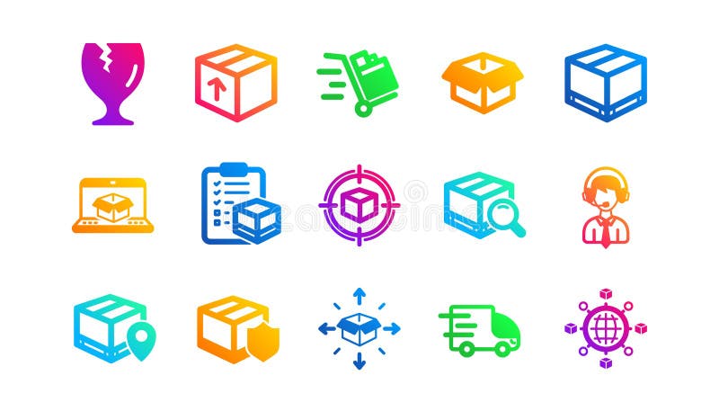 Logistics and Shipping Icons. Truck Delivery, Checklist and Parcel ...