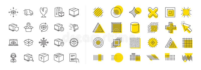 Logistics and Shipping Icons. Truck Delivery. Design Elements. Vector ...