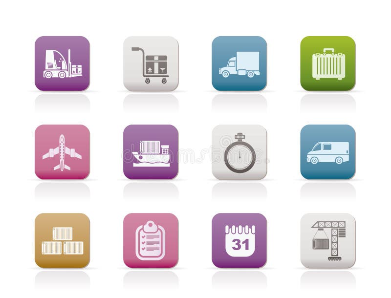 Logistics, Shipping and Transportation Icons Stock Vector ...