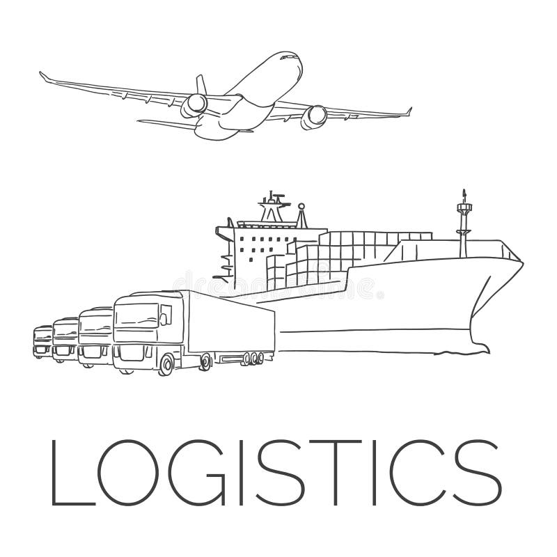 Logistics sign stock vector. Illustration of ship, quick - 64570151