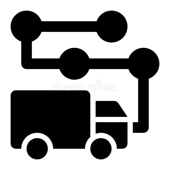 Delivery Plan, Delivery Route, Shipping Glyph Solid Icon Stock Vector ...