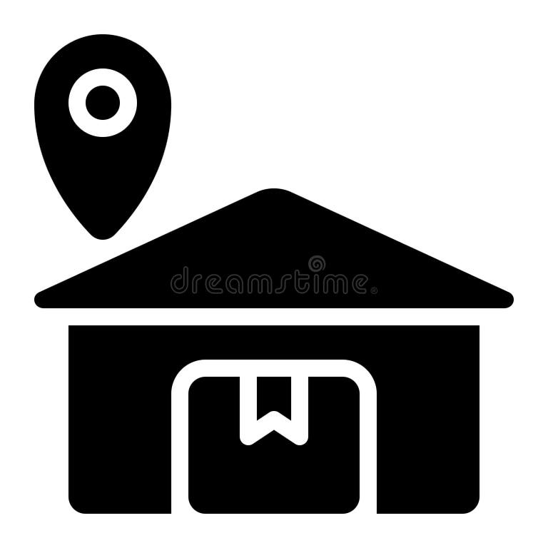 Stock Site, Warehouse Location, Location Glyph Solid Icon Stock Vector ...