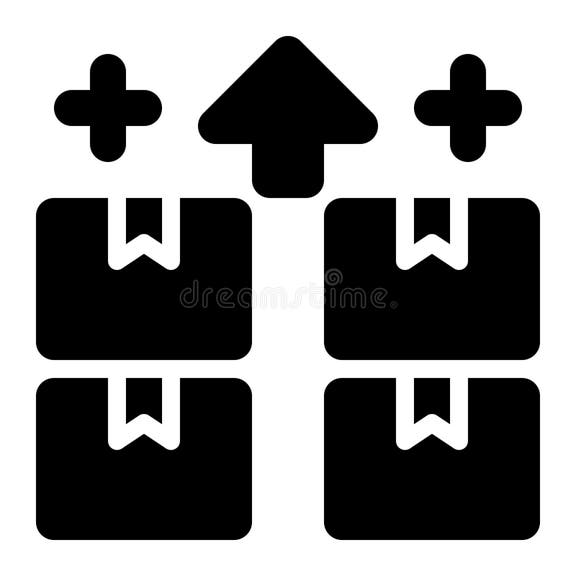 Excess Stock, Over Supply, Over Stock Glyph Solid Icon Stock Vector ...