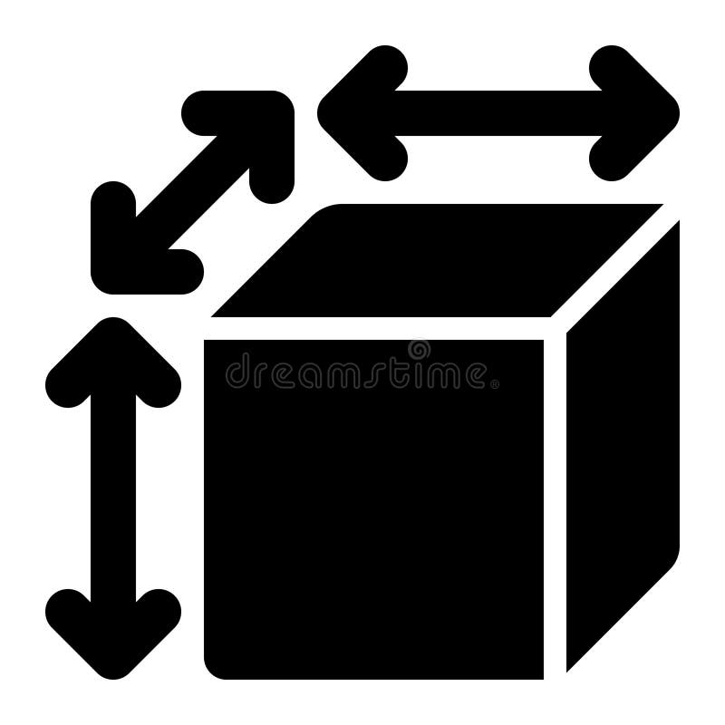 Volume, Size, Scale Box Glyph Solid Icon Stock Vector - Illustration of ...