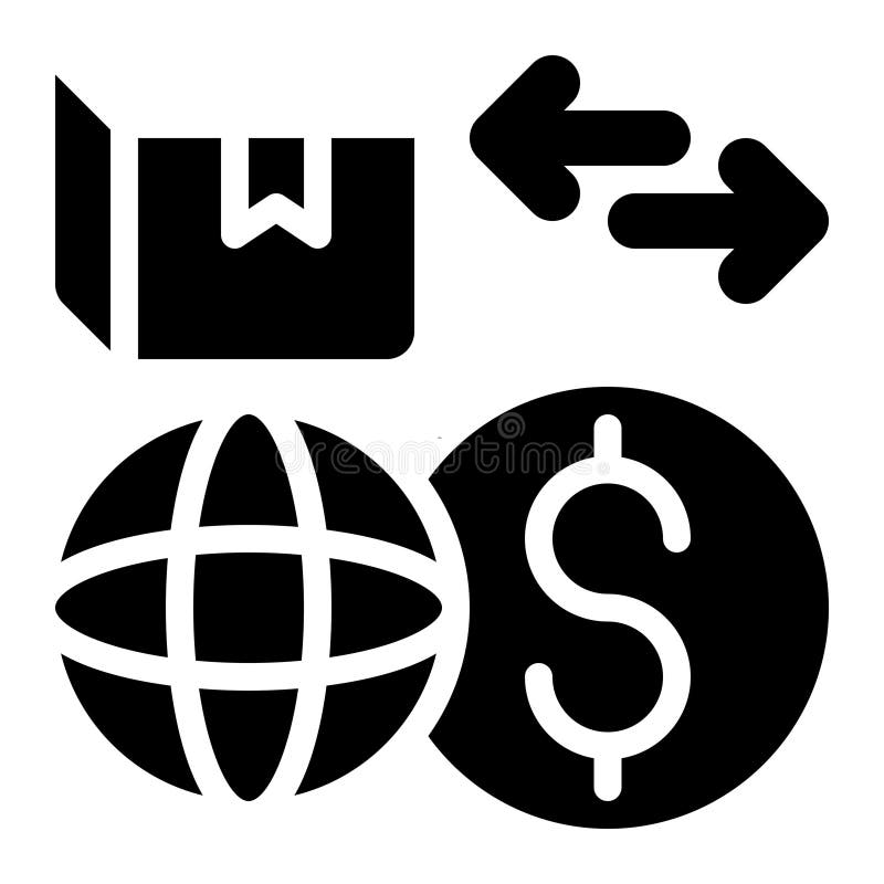 International Trade, Global Trade, Global Economics Glyph Solid Icon ...