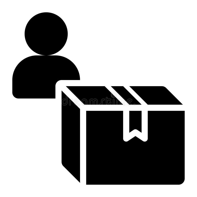 Courier, Delivery Man, Delivery Courier Glyph Solid Icon Stock Vector - Illustration of courier ...