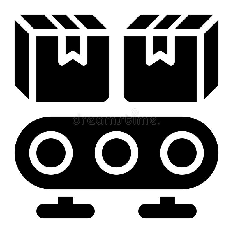 Conveyor, Logistics, Production Glyph Solid Icon Stock Vector - Illustration of glyph ...