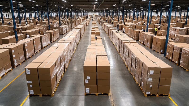 Logistics Specialists Working in Large Distribution Center Managing ...