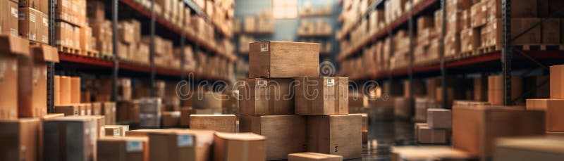 Logistics Stack, Brown Boxes and Container, Structured Storage, Room ...