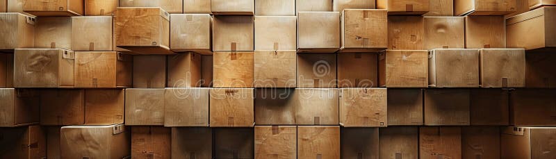 Logistics Stack, Brown Boxes and Container, Structured Storage, Room ...
