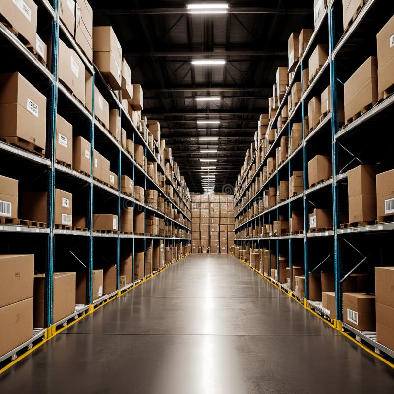 Logistics, Storage and Distribution of Merchandise Stock Illustration ...