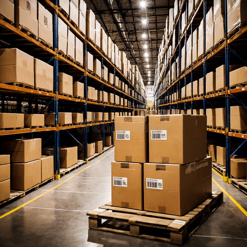 Logistics, Storage and Distribution of Merchandise Stock Illustration ...