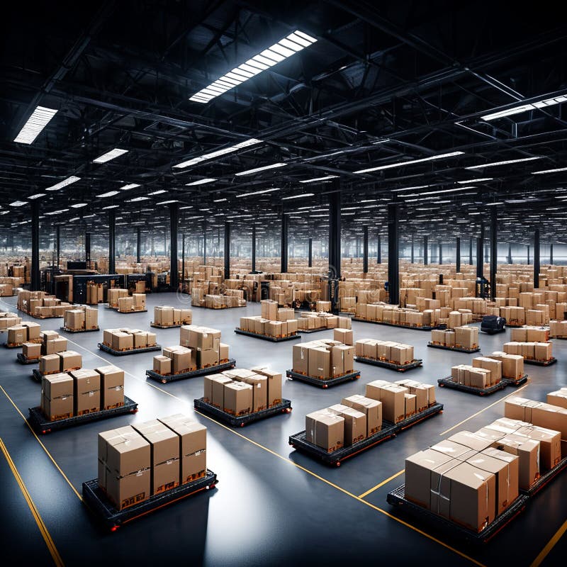 Logistics, Storage and Distribution of Merchandise Stock Illustration ...