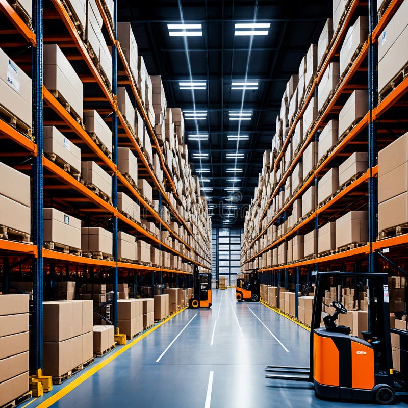 Logistics, Storage and Distribution of Merchandise Stock Illustration ...