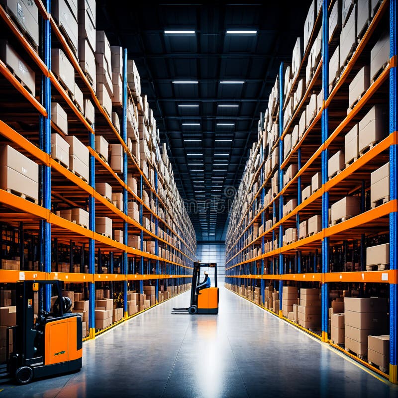 Logistics, Storage and Distribution of Merchandise Stock Illustration ...