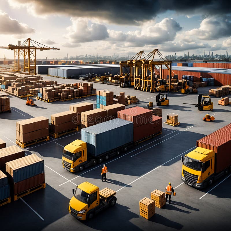 Logistics, Storage and Distribution of Merchandise Stock Illustration ...