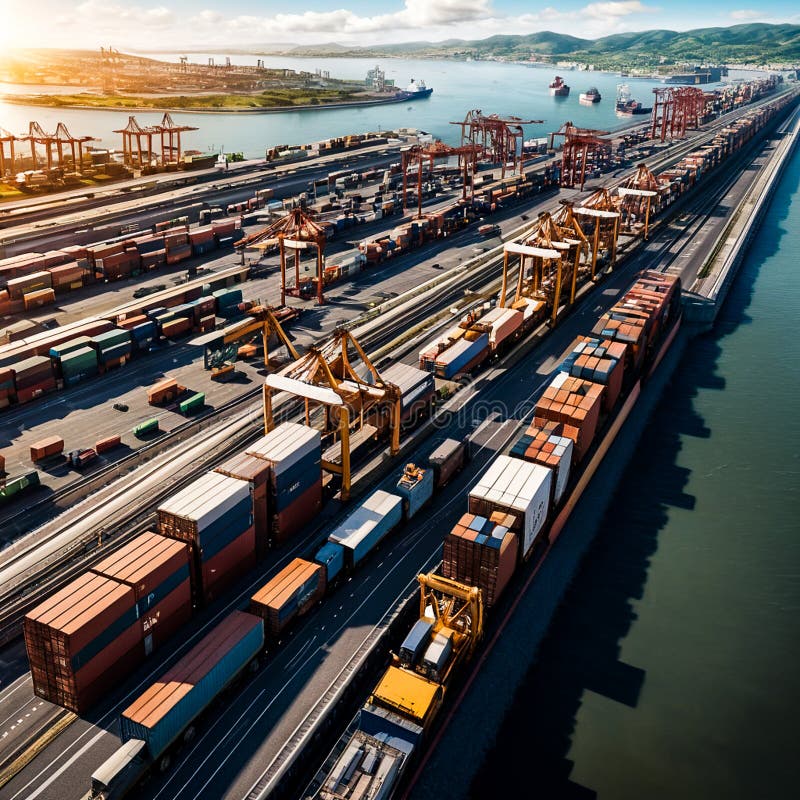 Logistics, Storage and Distribution of Merchandise Stock Illustration ...