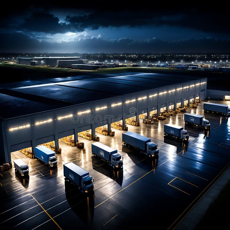 Logistics, Storage and Distribution of Merchandise Stock Illustration ...