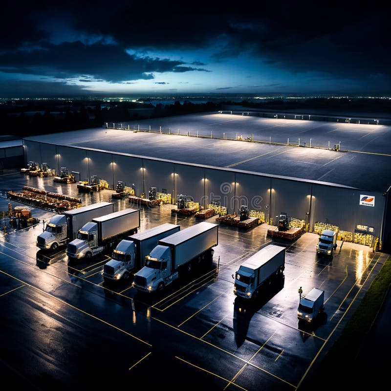 Logistics, Storage and Distribution of Merchandise Stock Illustration ...