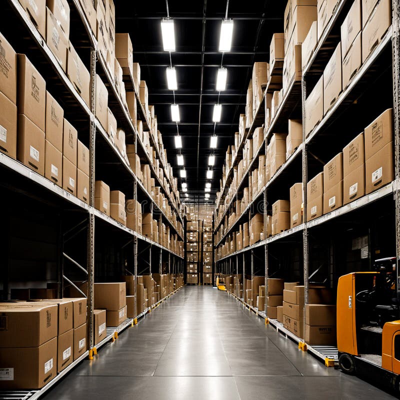 Logistics, Storage and Distribution of Merchandise Stock Illustration ...