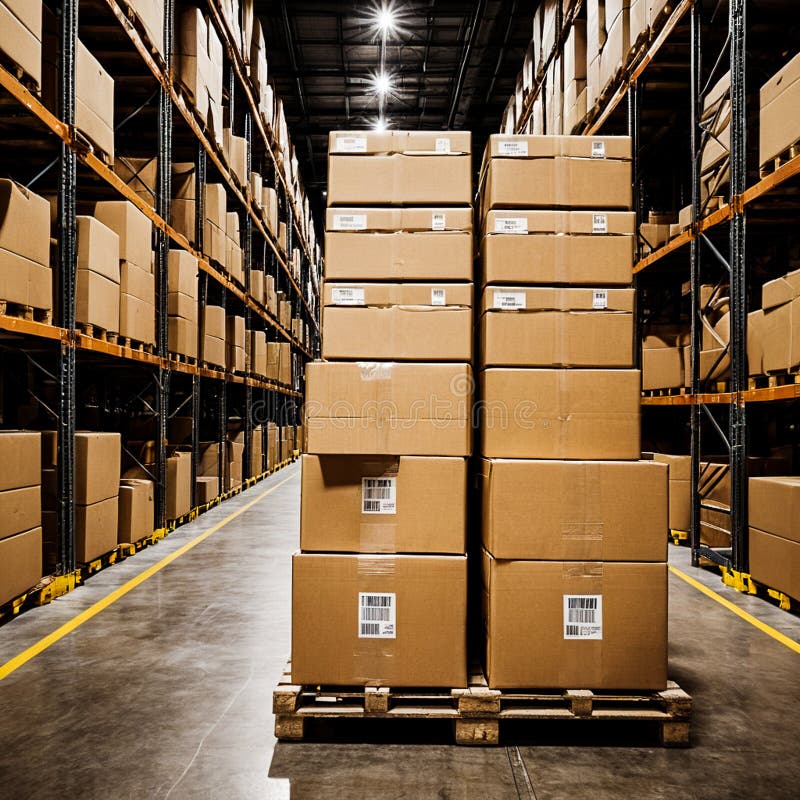 Logistics, Storage and Distribution of Merchandise Stock Illustration ...