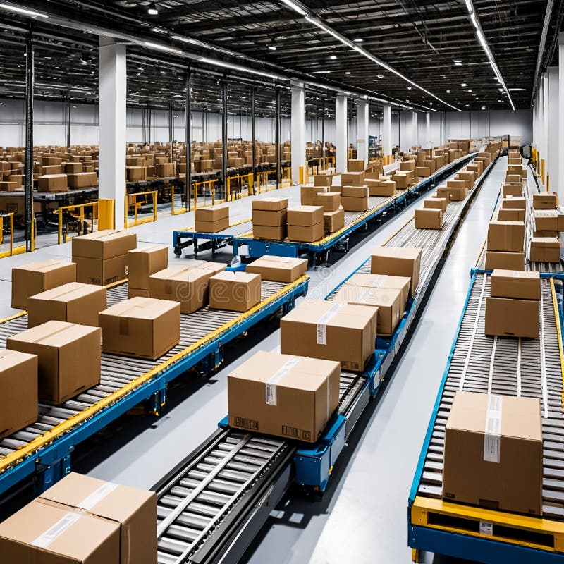 Logistics, Storage and Distribution of Merchandise Stock Illustration ...