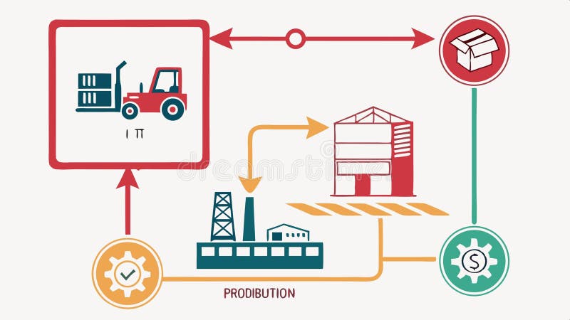 Logistics Supply Chain Network, Delivery System, Transport Flow Vector ...
