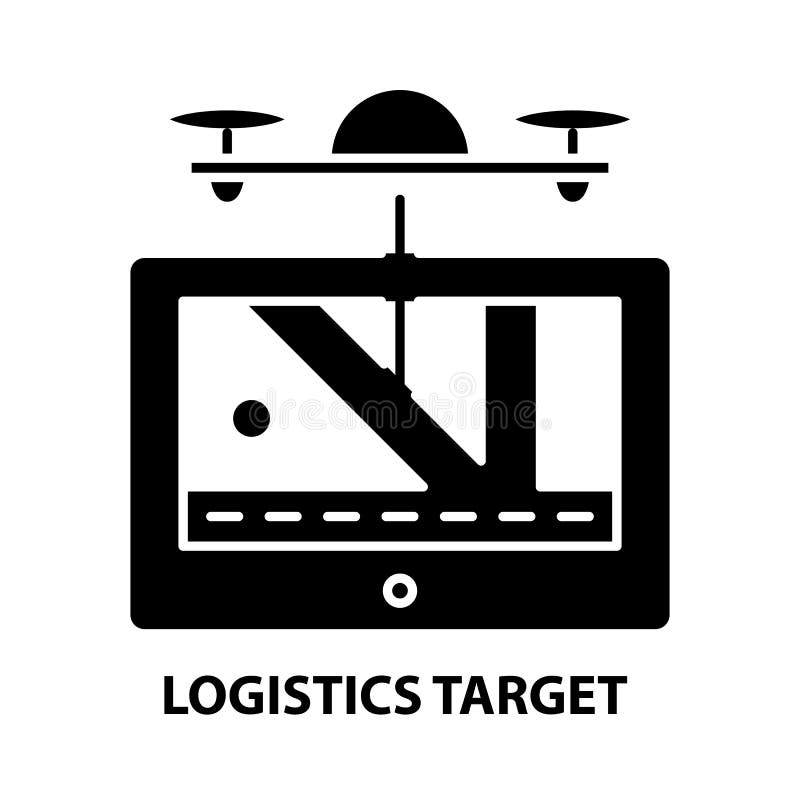 Logistics Target Icon, Black Vector Sign with Editable Strokes, Concept ...