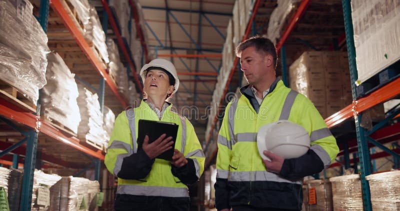 Logistics, Team and Tablet in Factory for Talk, Inventory Management ...