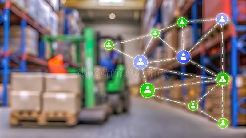 Logistics Technologies, Abstract Network Connections in Logistics Style ...