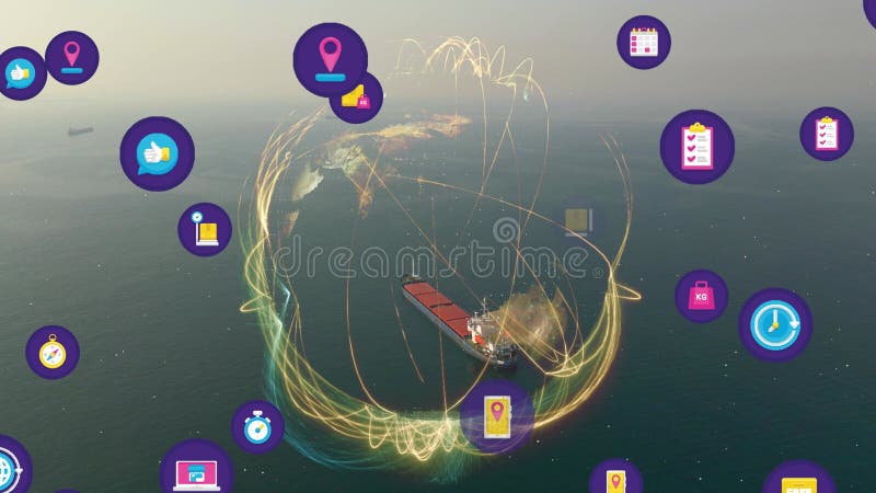 Logistics and Technology Concept. IoT Internet of Things. Communication ...