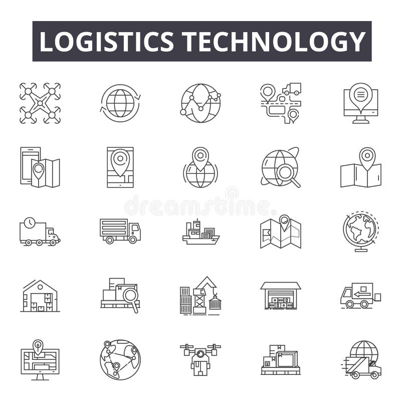 Logistics Technology Line Icons, Signs, Vector Set, Outline ...