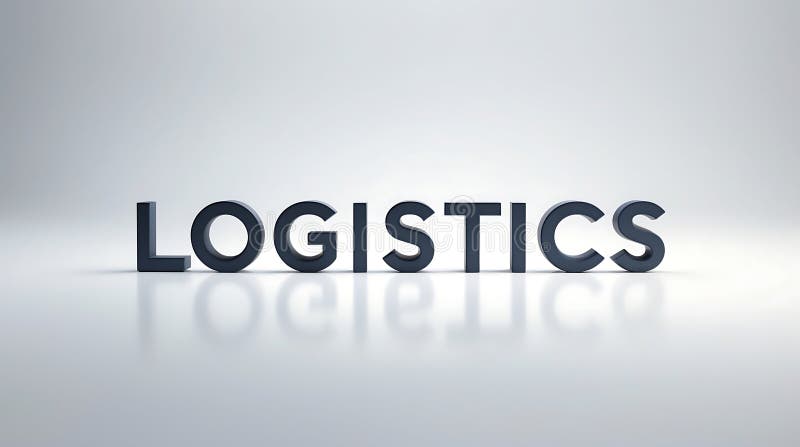 Logistics Text with Shadow Effect Showcased on a Smooth Surface Stock ...