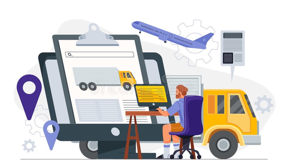Logistics Tracking System Concept.. Vector Illustration Stock Vector ...