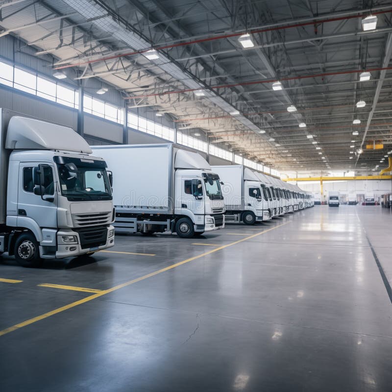 Truck Parked at Warehouse Land Transport Logistics. Stock Illustration ...