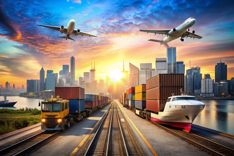 Logistics and Transportation of Cargo Ship, Train, Plane Import Export ...