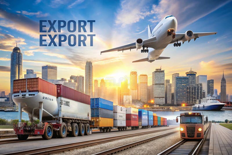Logistics and Transportation of Cargo Ship, Train, Plane Import Export ...